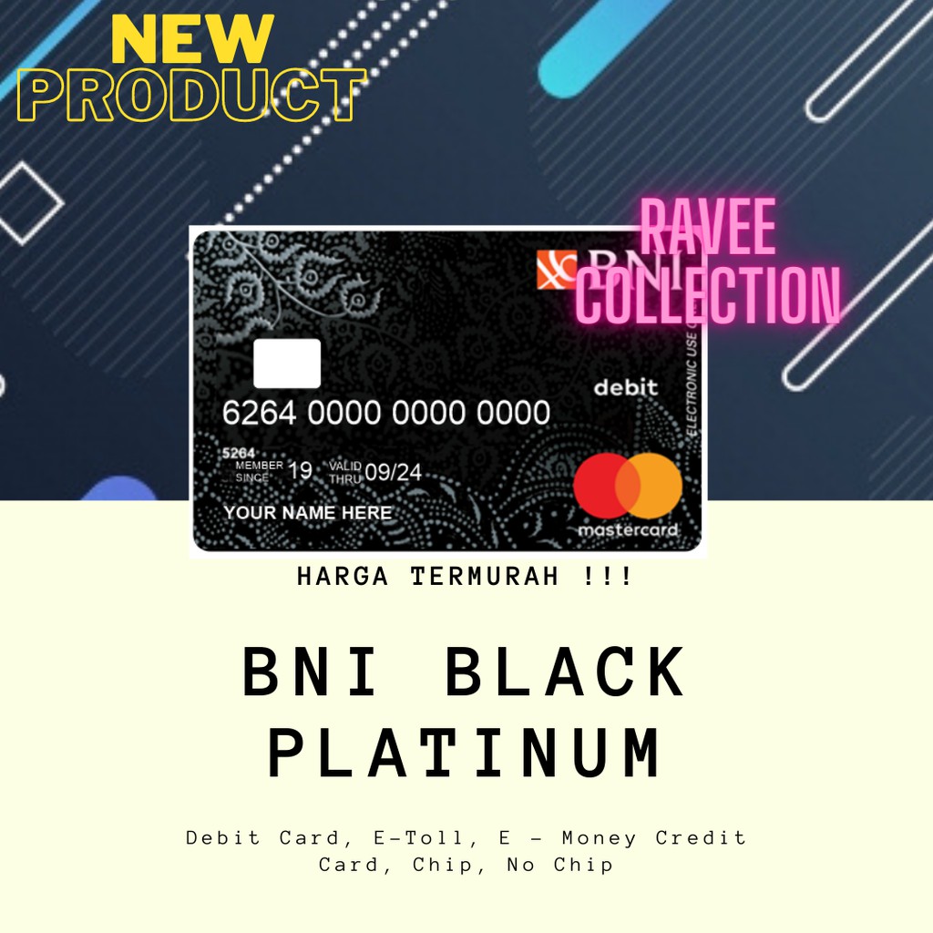 Jual Stiker ATM, Skin Guard, credit card, debit card BNI Black Platinum ...