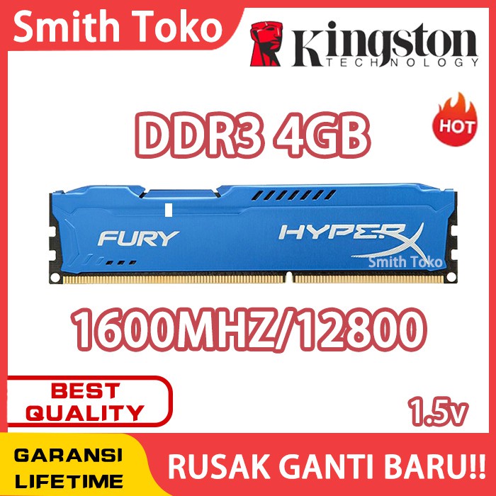 Jual RAM KINGSTON HYPER X FURY GAMING LONGDIMM DDR3 8GB PC 12800 & DDR3 4GB PC 12800 | Shopee ...