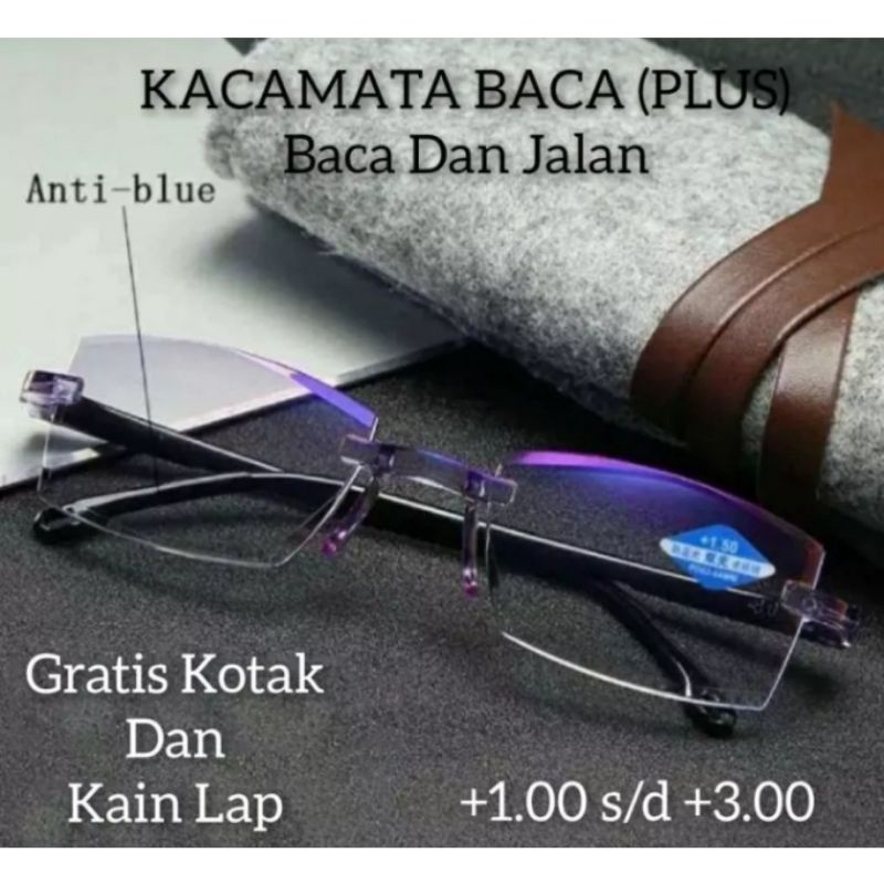 Jual Kacamata baca plus anti radiasi/blueray 2 fungsi baca dan jalan ...