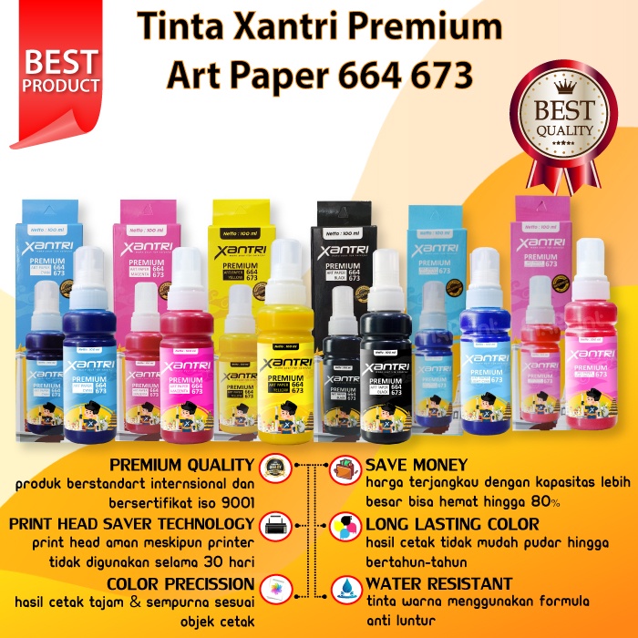 Jual Tinta Xantri Premium Art Paper 664 Printer L100 L200 L110 L120 ...