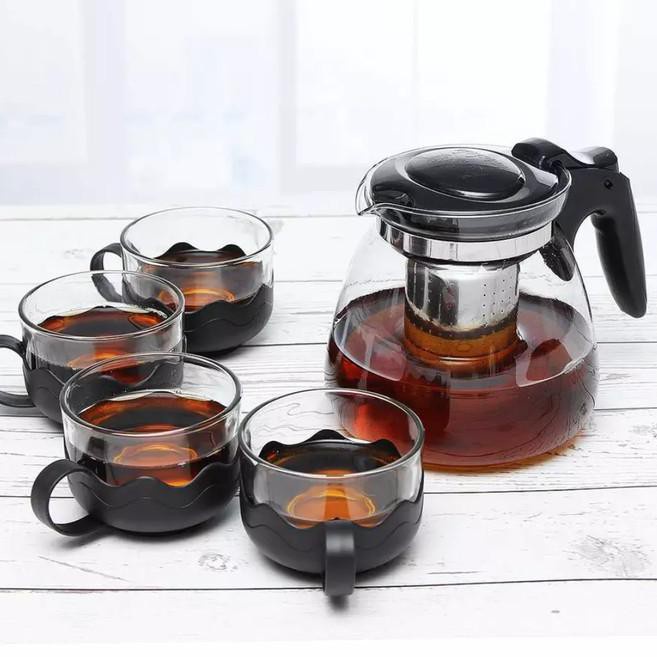 Jual (COD) Teko Set Tea Pot 5 in 1 / Teapot plus saringan/teko teh plus ...