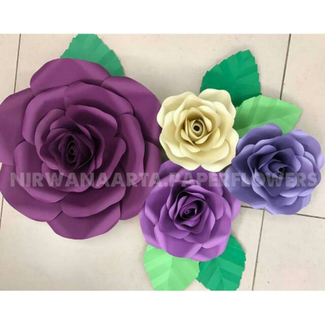 Jual Template Paper Flower/Cetakan bunga/Pola Bunga Mawar /Paper Flower ...