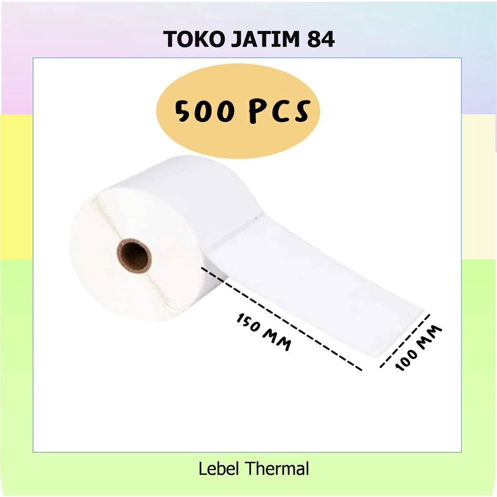 Jual Kertas termal dan continuous paper Label Sticker Thermal 100X150 mm Barcode Ukuran A6 Isi ...
