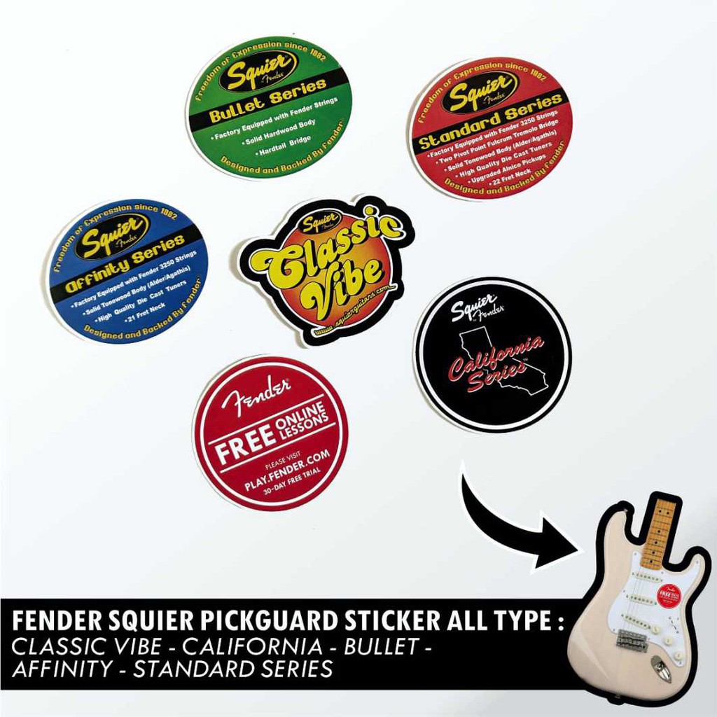 Jual Sticker Pickguard Gitar dan Bass Set Stiker Pickguard model Squier ...