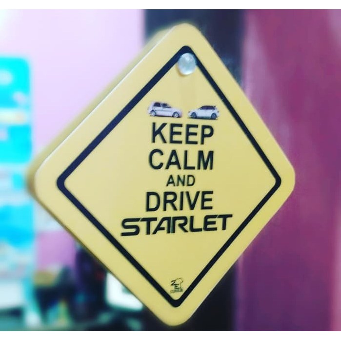 Jual Car Window Sign Keep Calm and Drive STARLET | Shopee Indonesia