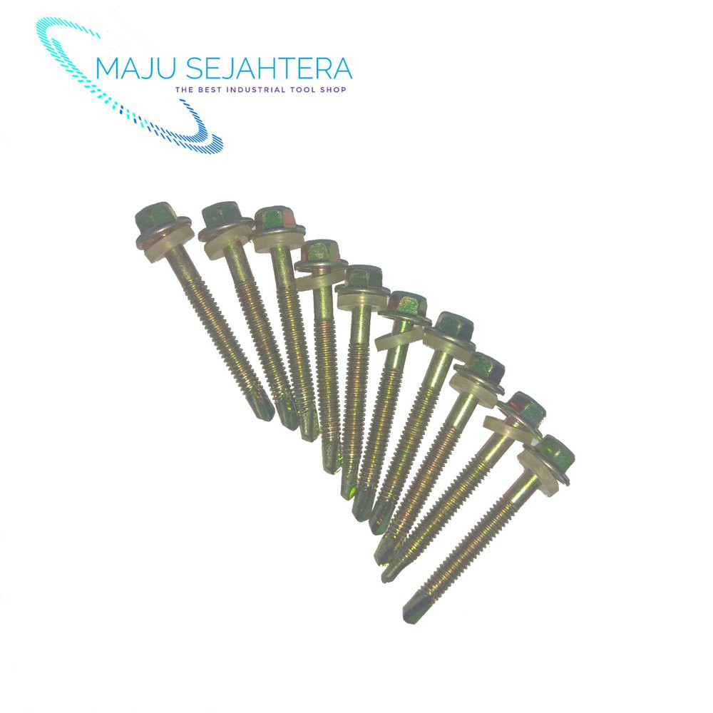 Jual sekrup baja seng gelombang plus karet 12x2 asli taiwan isi 50 pcs ...