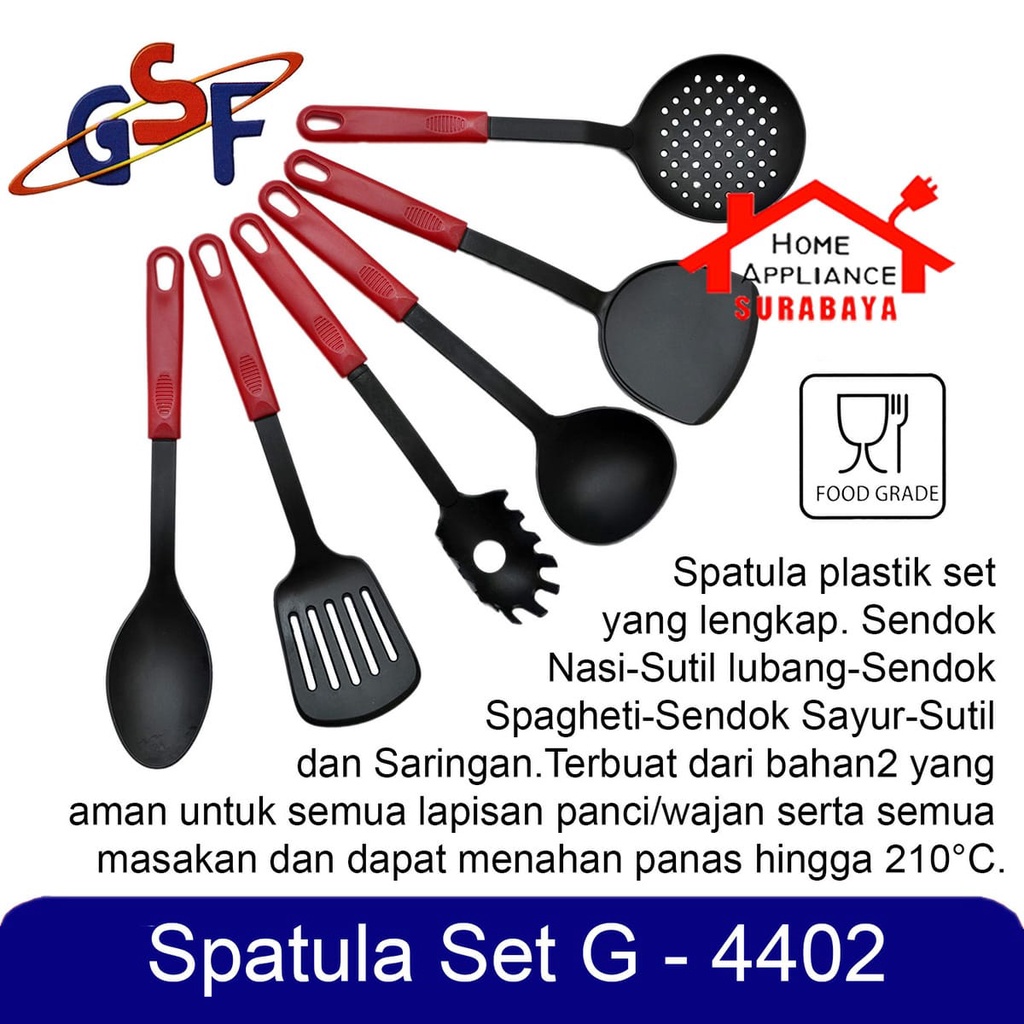 Jual Alat Masak - Spatula Sutil Plastik Set 6 PCS - Kitchen Tools 6 IN ...