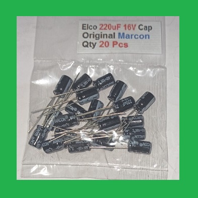 Jual Qty 20 Pcs Elco 220uF 16V Capacitor Original Marcon | Shopee Indonesia