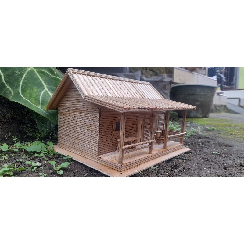 Jual MINIATUR RUMAH KAYU DARI BAMBU | Shopee Indonesia