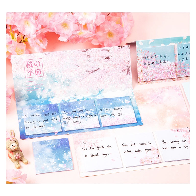 Jual Sakura Flower Series Sticky Notes Set Catatan Memo Dinding Tempel ...