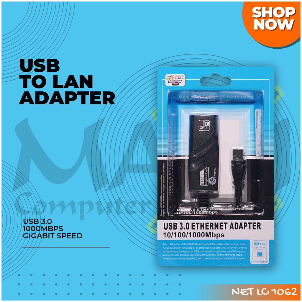 Jual Gigabit USB 3.0 RJ45 Half / Full Duplex Up to 1000Mbps USB LAN ...