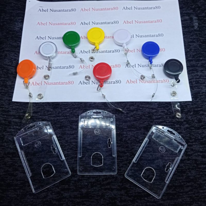 Jual Paket Casing ID Card Acrylic Bening 1 Sisi + Yoyo beragam warna ...