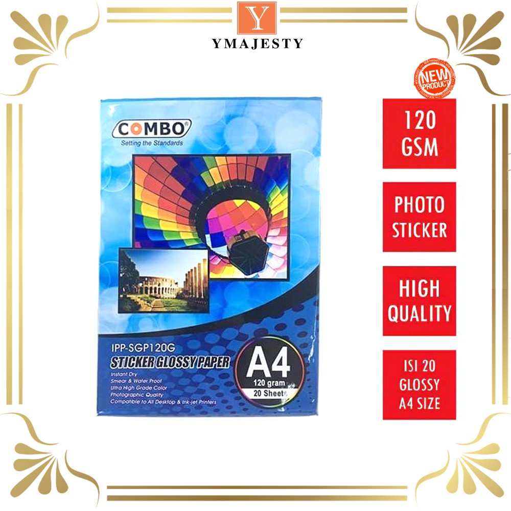 Jual Kertas Stiker Foto COMBO 120 Gram Gsm Sticker Glossy ISI 20 Lembar ...