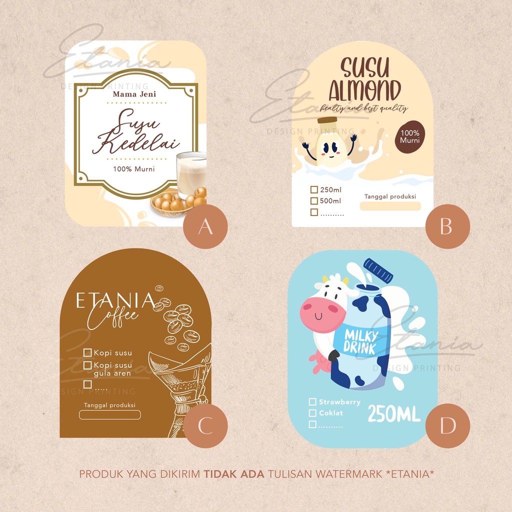 Jual Label botol minuman / Sticker botol kopi / sticker kemasan botol ...
