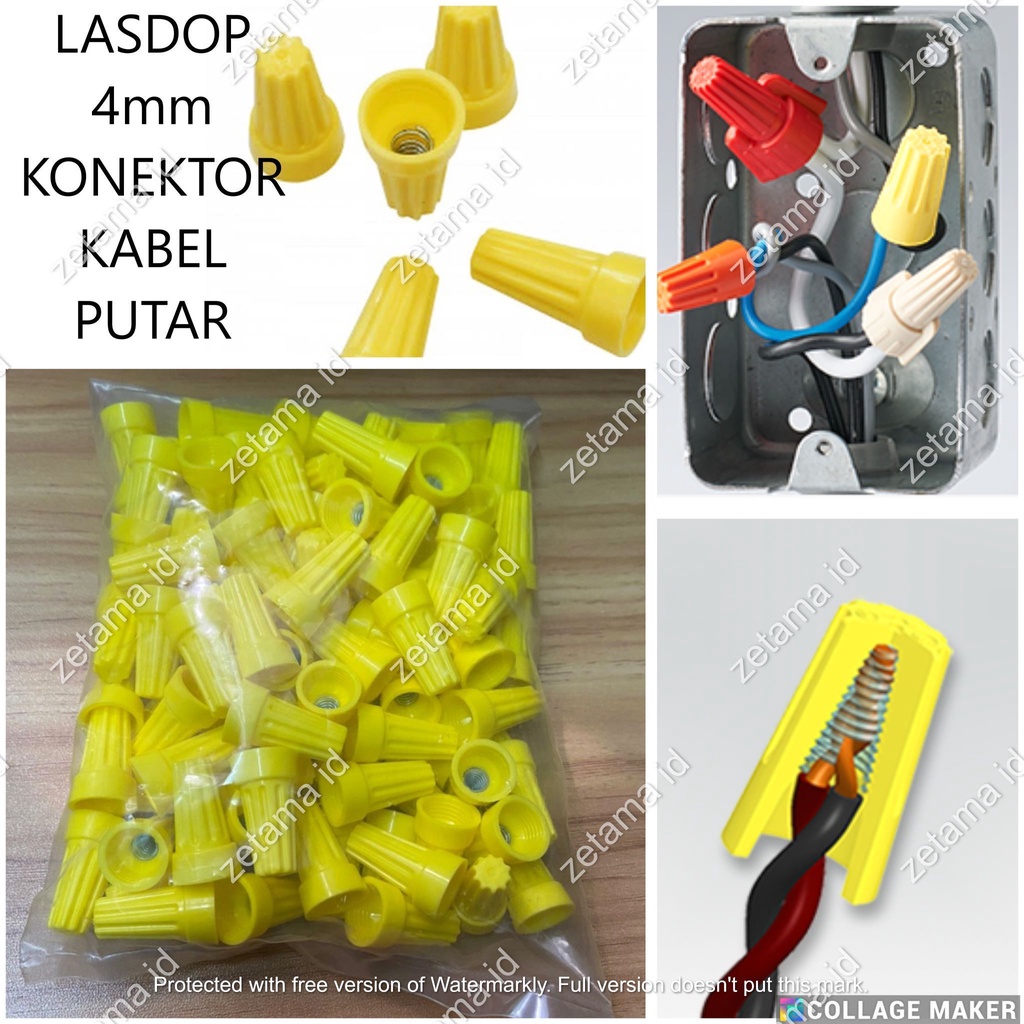 Jual Lasdop 4mm Kuning Bodi Besar Sambungan Kabel Ulir Putar | Shopee ...