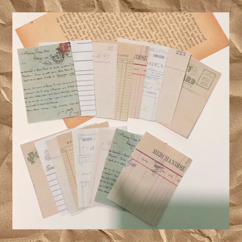 Jual Paper Stuff Kit journal | potongan kertas nota vintage 16Lembar ...