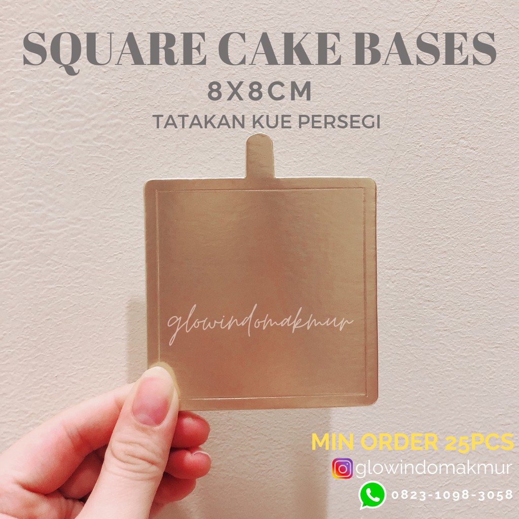 Jual Tatakan Kue Emas Persegi 8x8cm - Tatakan Slice Cake Tatakan Kue ...