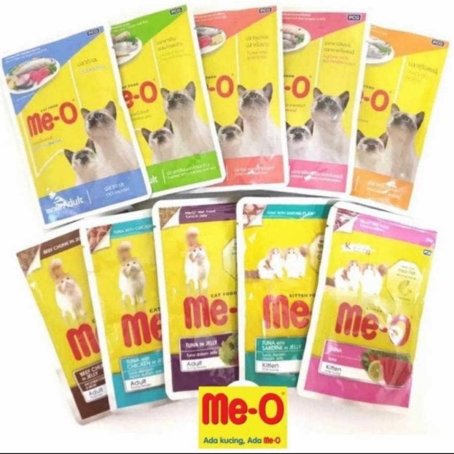Jual makanan kucing meo sachet 80gr me-o meo pouch 80 gr makanan basah ...