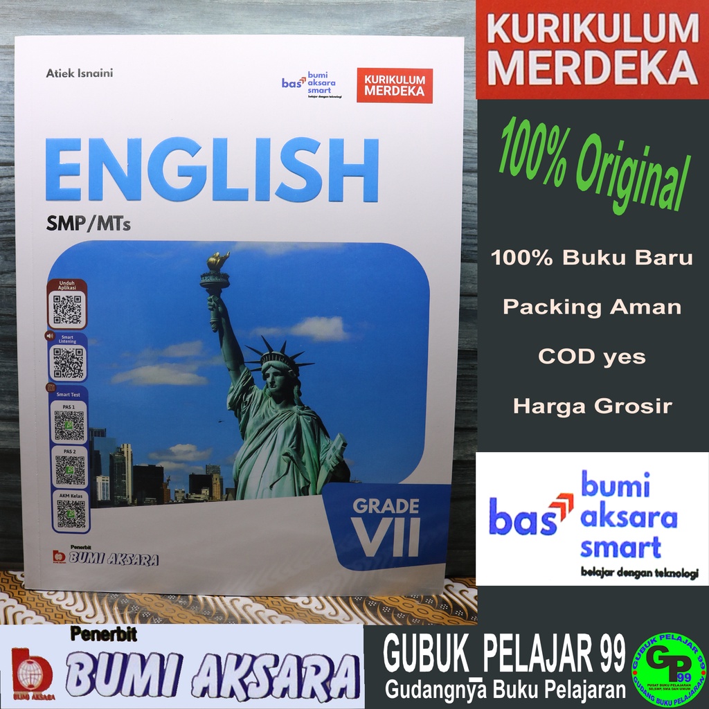 Jual Buku Siswa ENGLISH Grade 7 Untuk SMP/Mts KURIKULUM MERDEKA ...