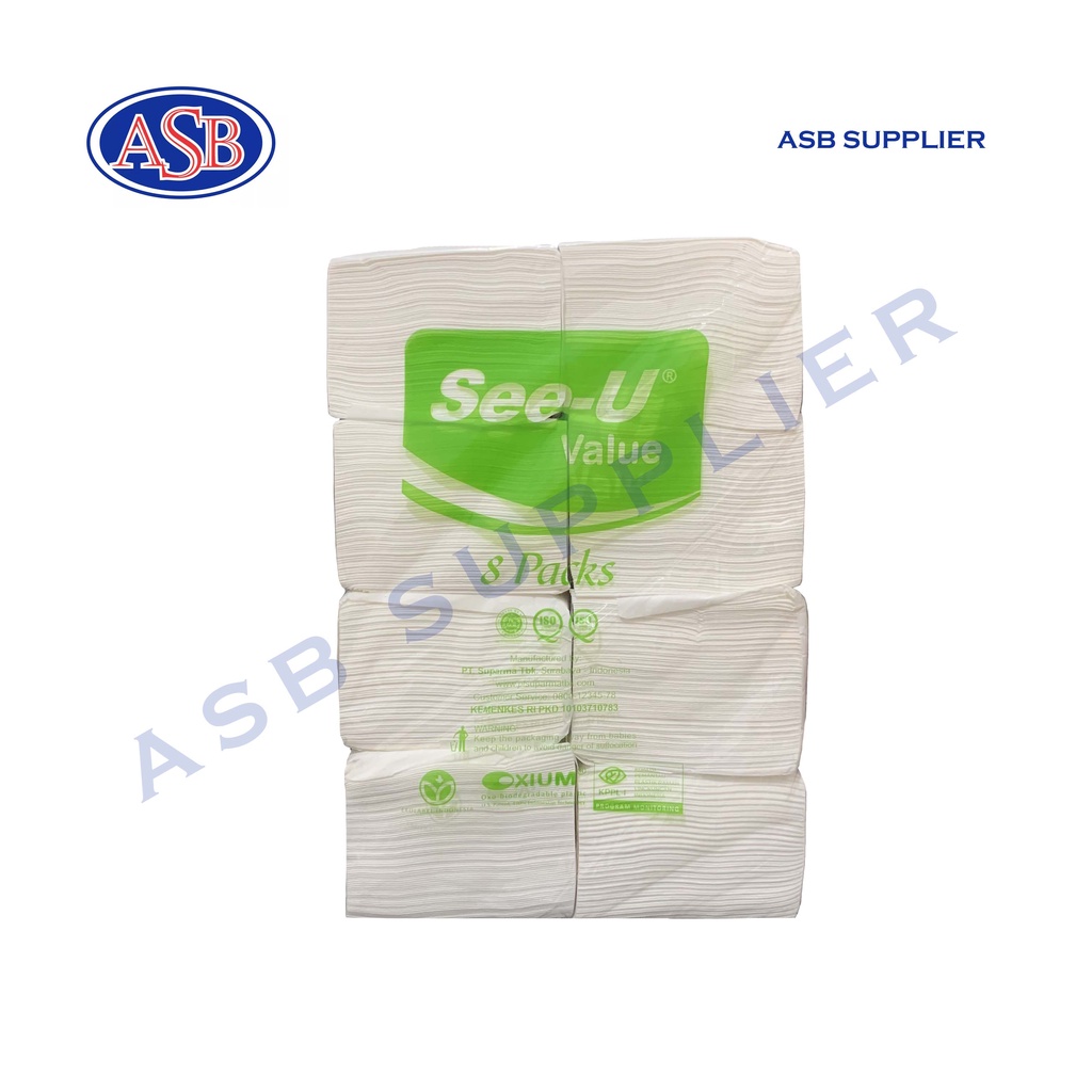 Jual Tissue / Tisu SEE-U Value Bathroom Multipurpose Tissue BMT (8 Pack ...