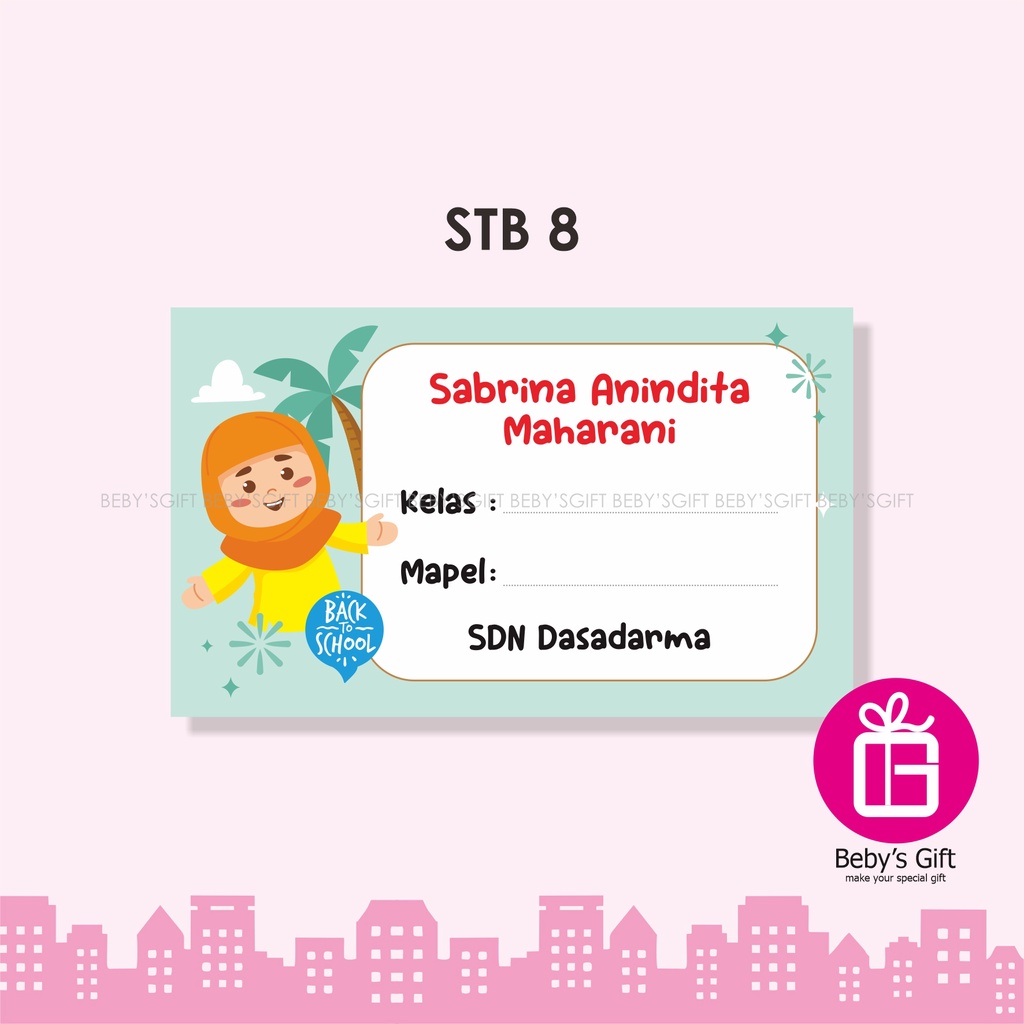 Jual (55) Sticker Label Buku Pelajaran Anak Tema Muslim Custom Nama ...