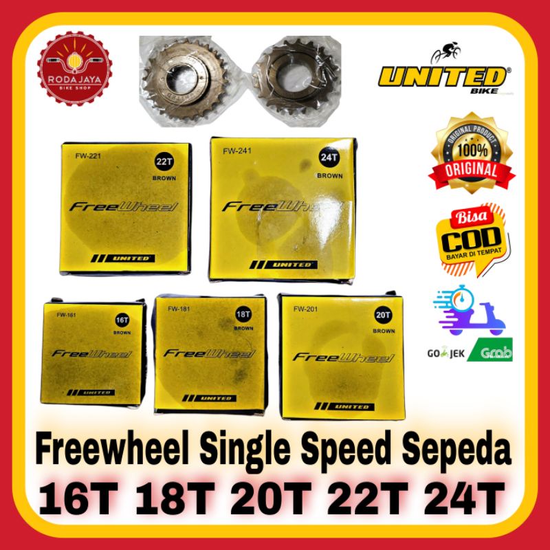 Jual UNITED Freewheel Single Speed Sepeda 14T 16T 18T 20T 22T 24T | Shopee Indonesia