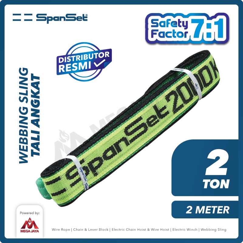 Jual SPANSET Webbing Sling Belt / Tali Angkat 2 Ton x 2 Meter | Shopee Indonesia