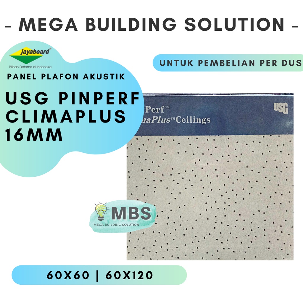 Jual [DUS] USG Boral PIN PERF CLIMAPLUS 600x1200x16mm / Plafon Akustik ...
