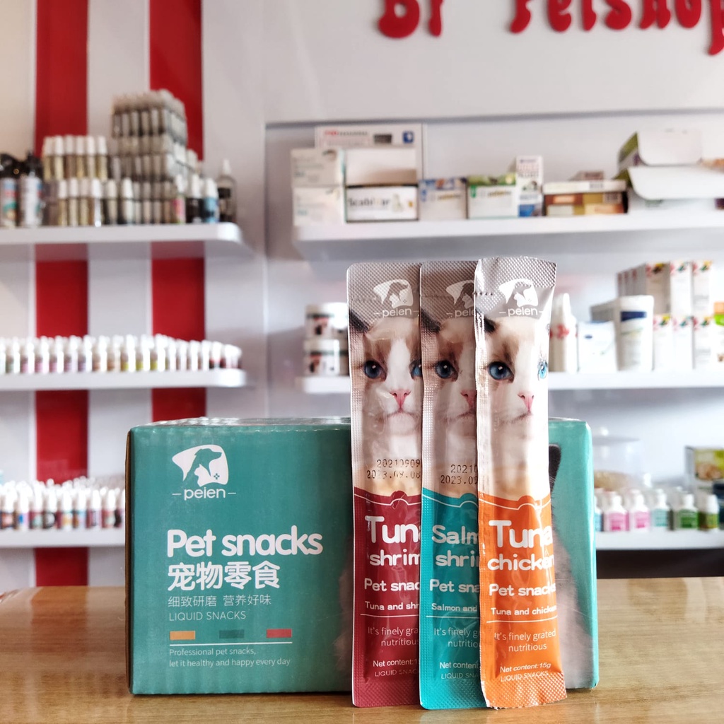 Jual Peien Pet Snacks 15gr Liquid Creamy snack kucing basah pelen 15gr ...