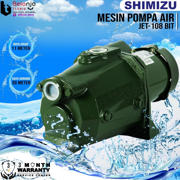 Jual Mesin Pompa Air - Semi Jet Pump Shimizu PS 108 BIT - 1 Inch - 11 Meter | Shopee Indonesia