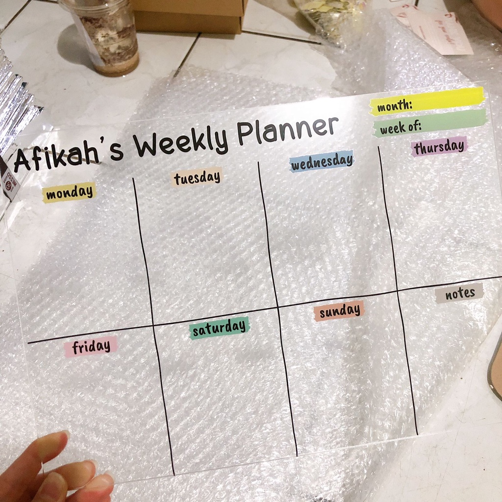 Jual Custom Acrylic Weekly Planner / To Do List / Monthly Planner ...
