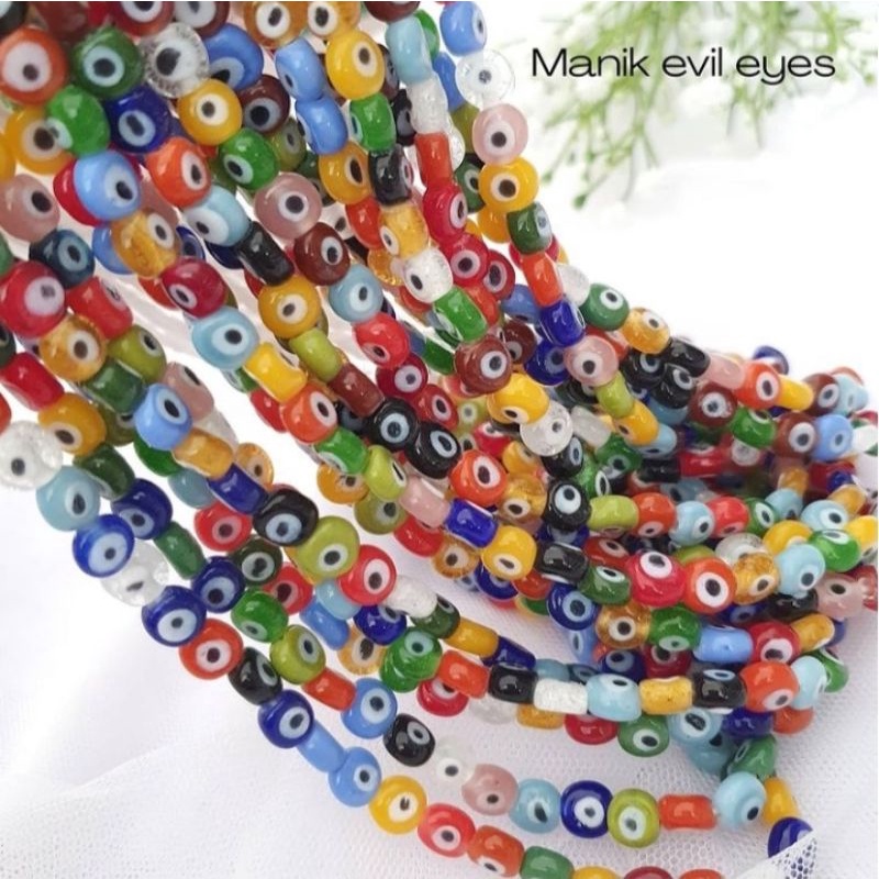 Jual (Borneo Beands) Manik kaca evil eyes - Manik Mata Dewa - Manik ...