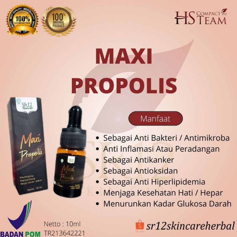 Jual SR12 MAXI PROPOLIS 10ML MENINGKATKAN DAYA TAHAN TUBUH MENJAGA KESEHATAN HATI HEPAR ...