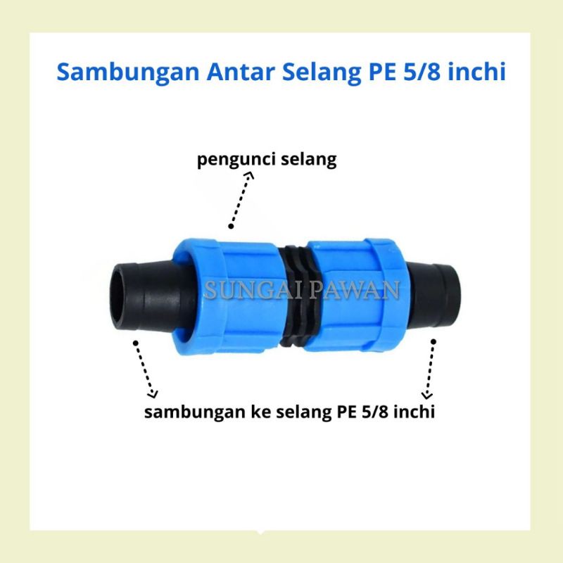 Jual sambungan connector penyambung konektor antar selang PE 5/8 inchi ...