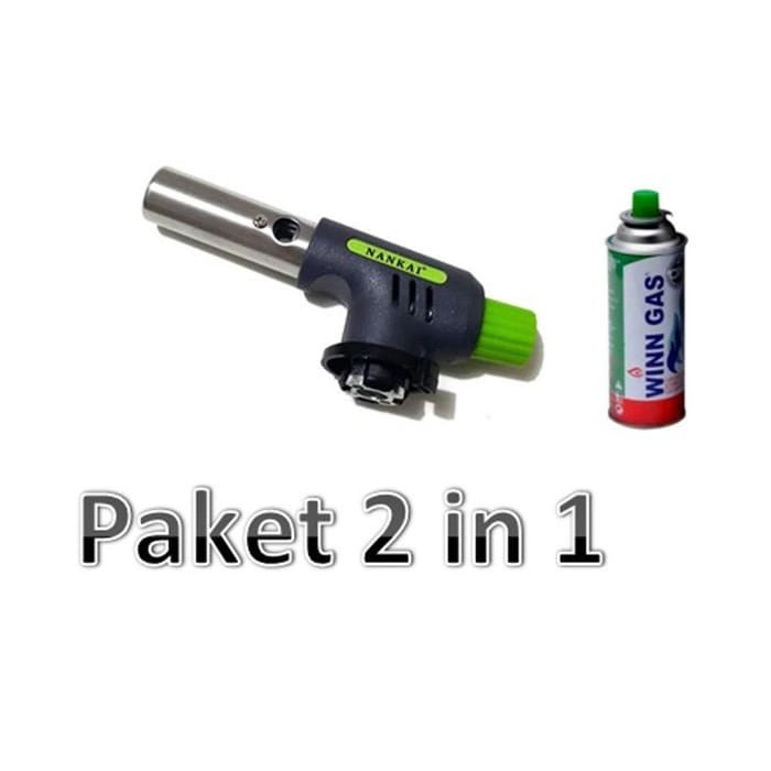 Jual Paket 2 In 1 Gas Torch Nankai + Tabung Gas Kaleng Winn | Shopee ...