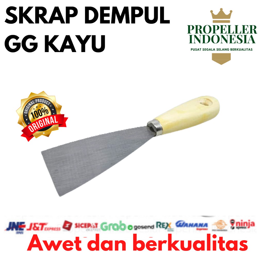 Jual Skrap Dempul Kape Gagang Kayu Scrapper Ukuran 2Inch | Shopee Indonesia