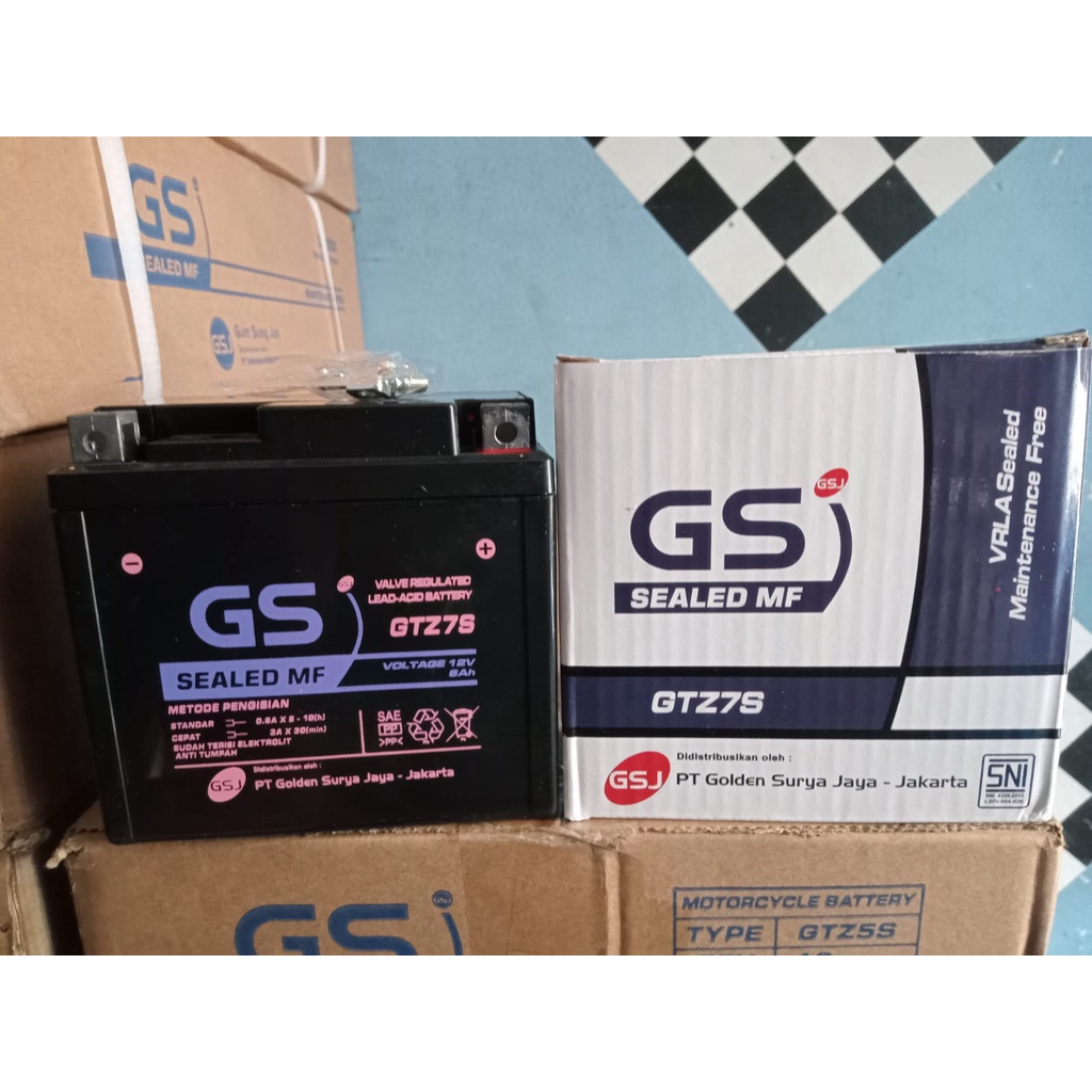 Jual AKI MOTOR VARIO 125, vario 150, pcx, cb150r 12v 6ah GS GTZ7S AKI KERING ORIGINAL | Shopee ...