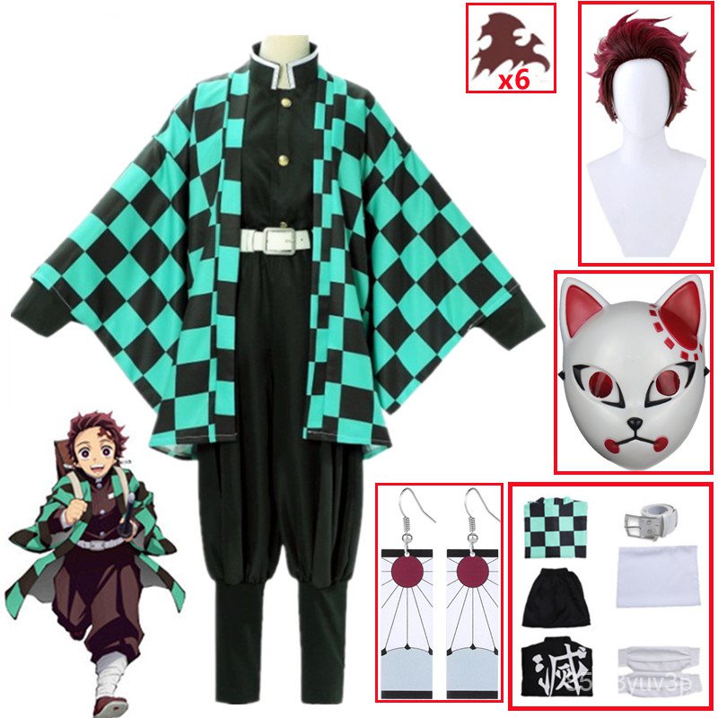 Jual Tanjirou Kamado Cosplay Anime Demon Slayer Kimetsu No Yaiba ...