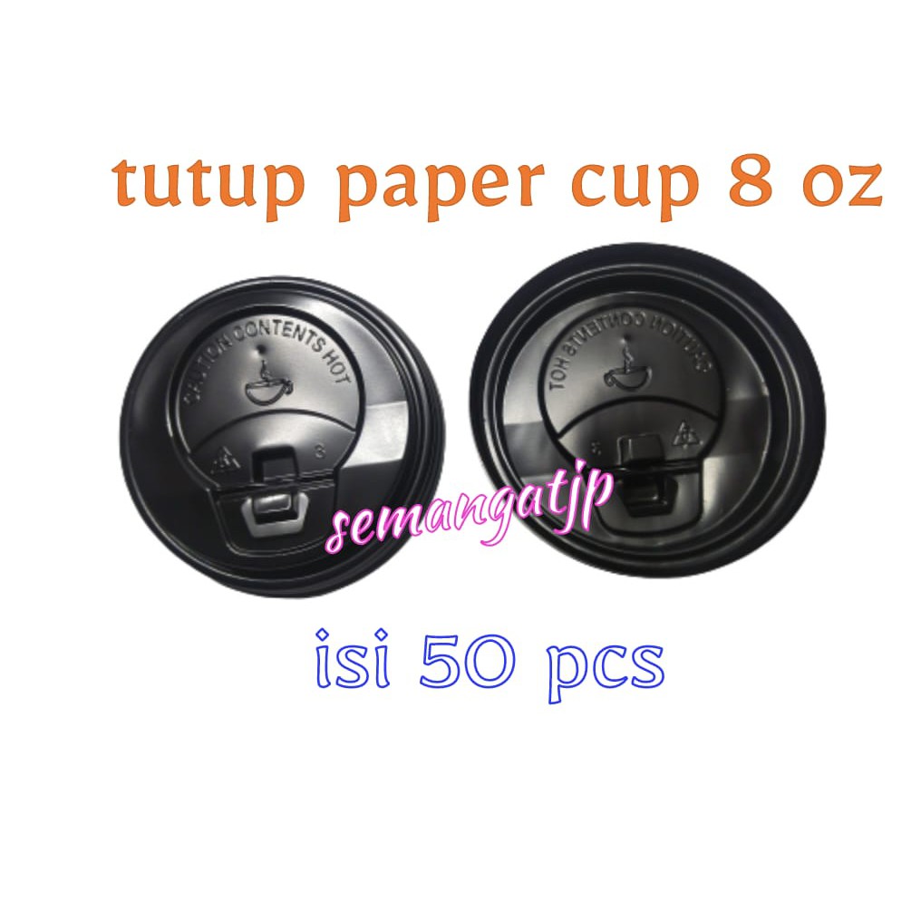 Jual LID PAPER CUP 8 OZ/ TUTUP GELAS KERTAS 8 0Z (isi 50 pc) | Shopee Indonesia