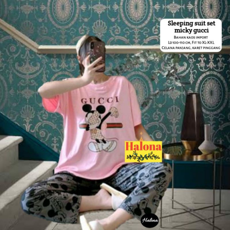 Jual sleeping suit set mickey gucci | Shopee Indonesia