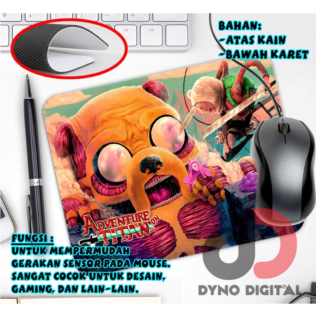 Jual Mouse pad Custom Adventure time Adventure On Titan AOT Attack on ...