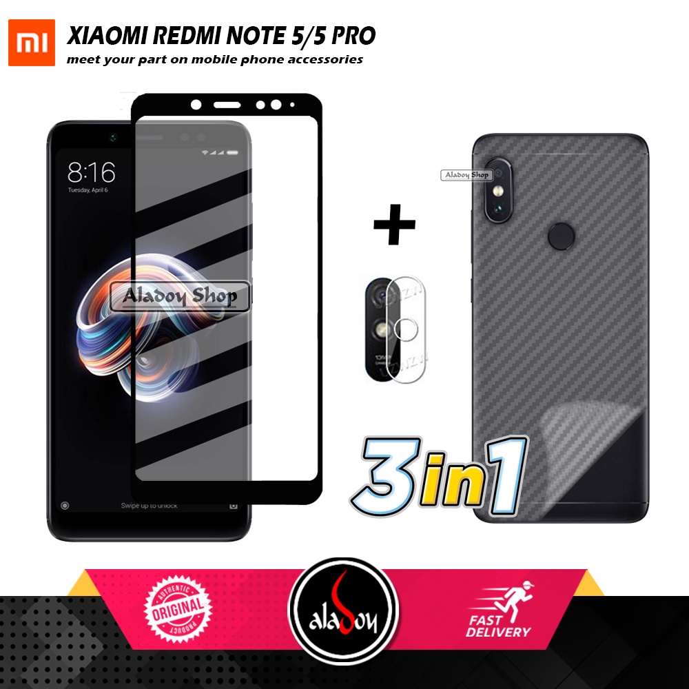 Jual PAKET 3 IN 1 Tempered Glass Layar Xiaomi Redmi Note 5 / 5 Pro Free ...