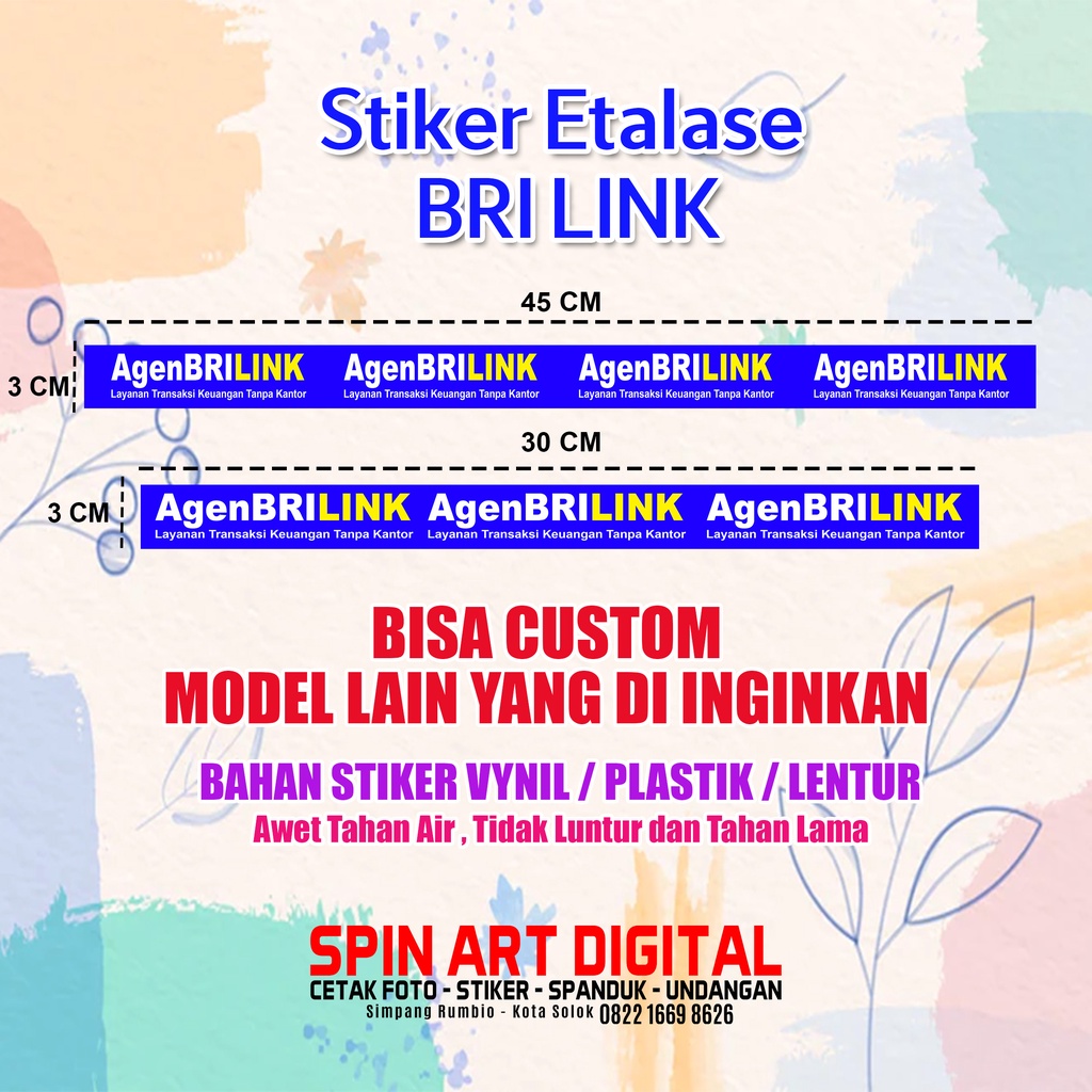 Jual Stiker Etalase BRI LINK, Stiker Etalase, Stiker BRI LINK, Stiker ...