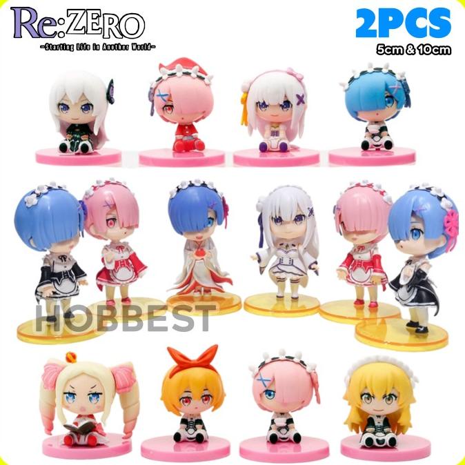 Jual Action Figure RE:ZERO isi 2 pcs - Miniatur Pajangan Re Zero Rem ...