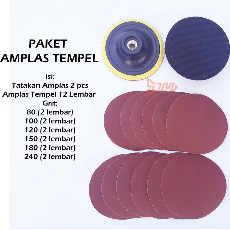 Jual PAKET AMPLAS TEMPEL - 2 PCS TATAKAN AMPLAS + 12 LEMBAR AMPLAS ...