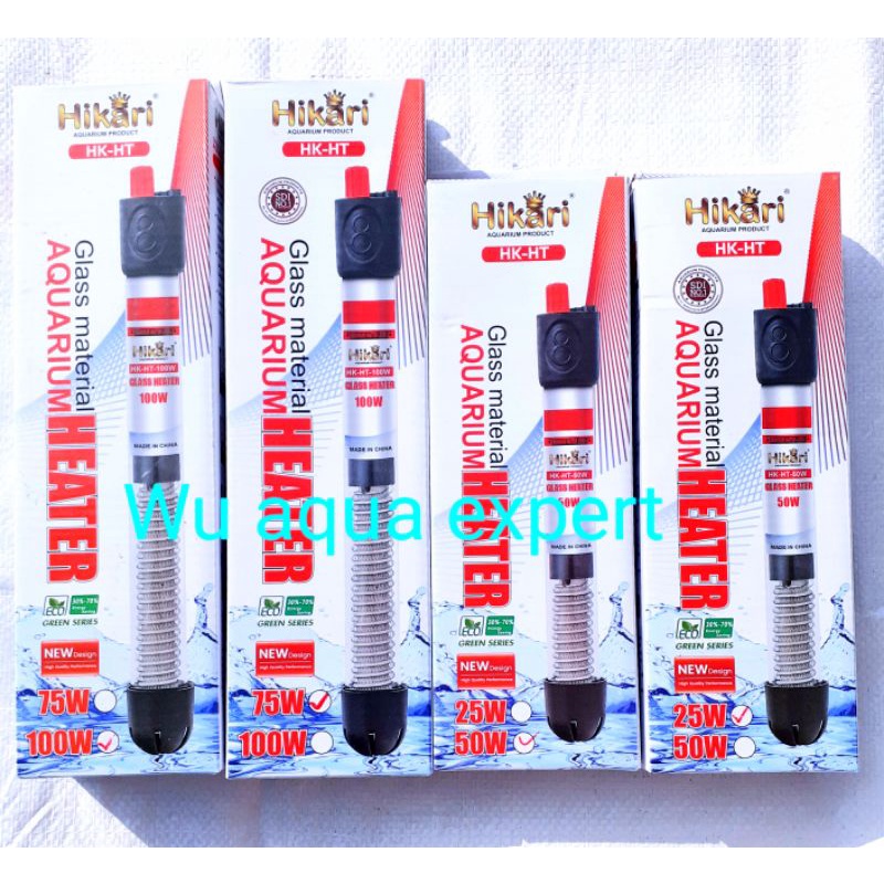 Jual HEATER Pemanas Aquarium HIKARI KACA 25WATT, 50WATT, 75WATT ...