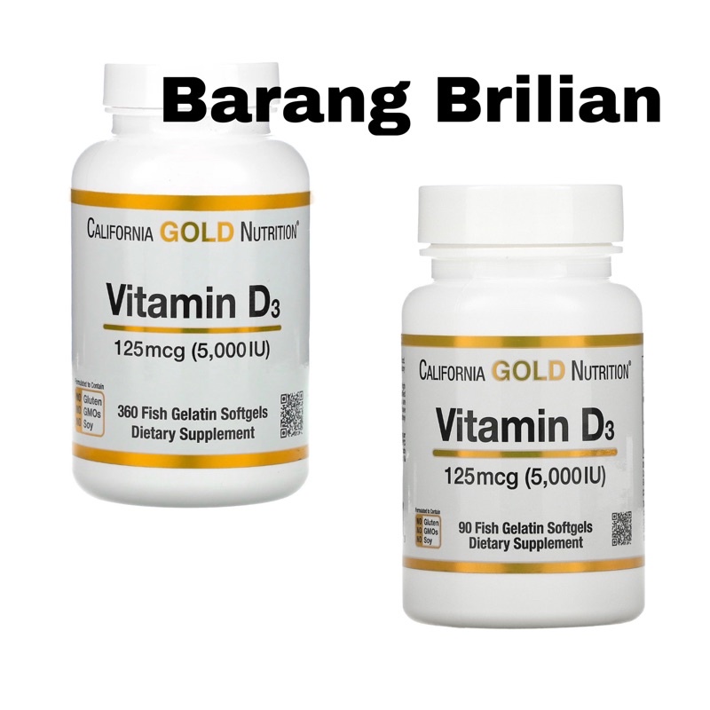 Jual California Gold Nutrition CGN vitamin D3 125 mcg 5000 IU 90 360 ...