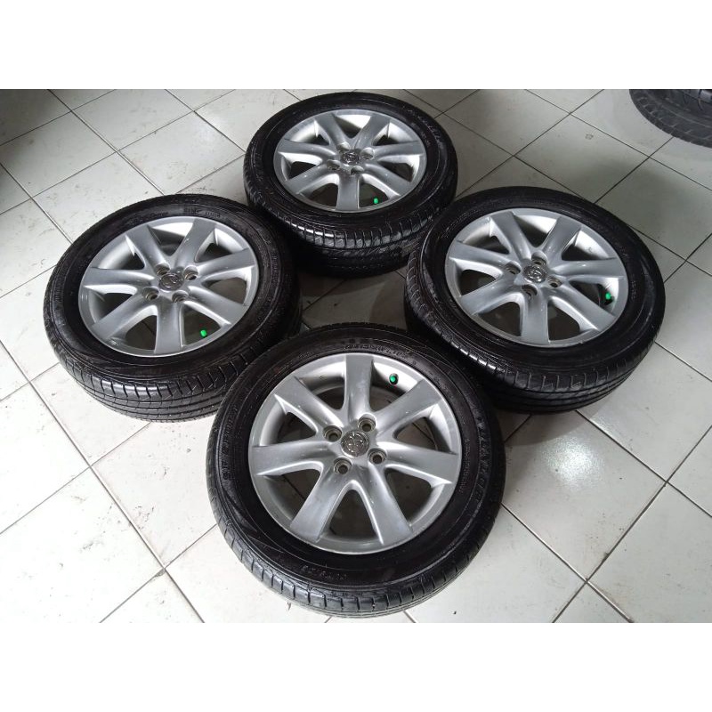 Jual velg Copotan mobil Vios Ring 15 pcd 4x100 lebar 5,5 ET 39 ban Dunlop 195 55 R15 Agya Ayla ...