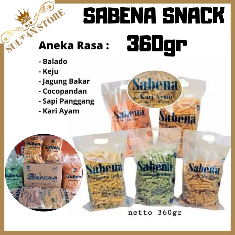 Jual sabena Snack 360 gram sabena stik Snack 1 dus sabena stick balado sabena Snack murah ...