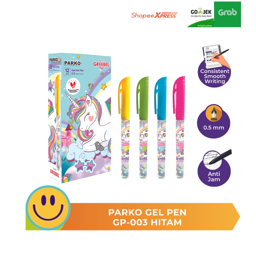 Jual Parko Pulpen Anak Gel Pen 0.5 Unicorn Jual Satuan dan 1 PACK 12 ...